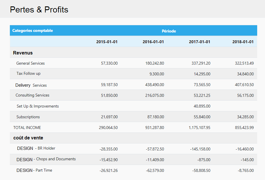 Financial Reports - ERP for small companies in Hong Kong and Singapore